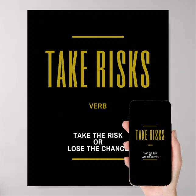 Take Risks Inspirational Quote Poster | Zazzle