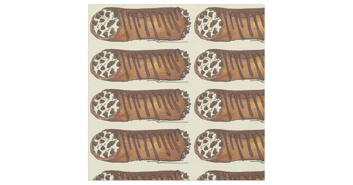 Take the Cannoli Chocolate Chip Italian Pastry Fabric | Zazzle