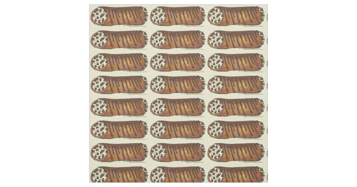 Take the Cannoli Chocolate Chip Italian Pastry Fabric | Zazzle