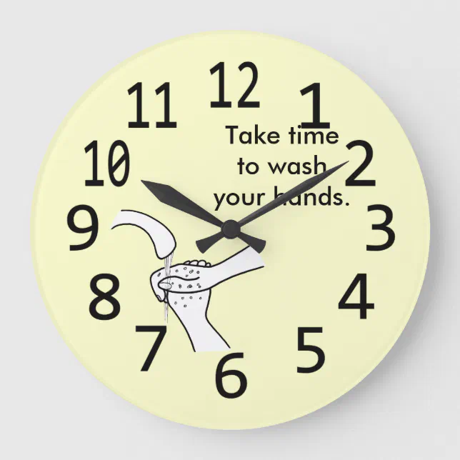 Take time to wash your hands wall clock | Zazzle