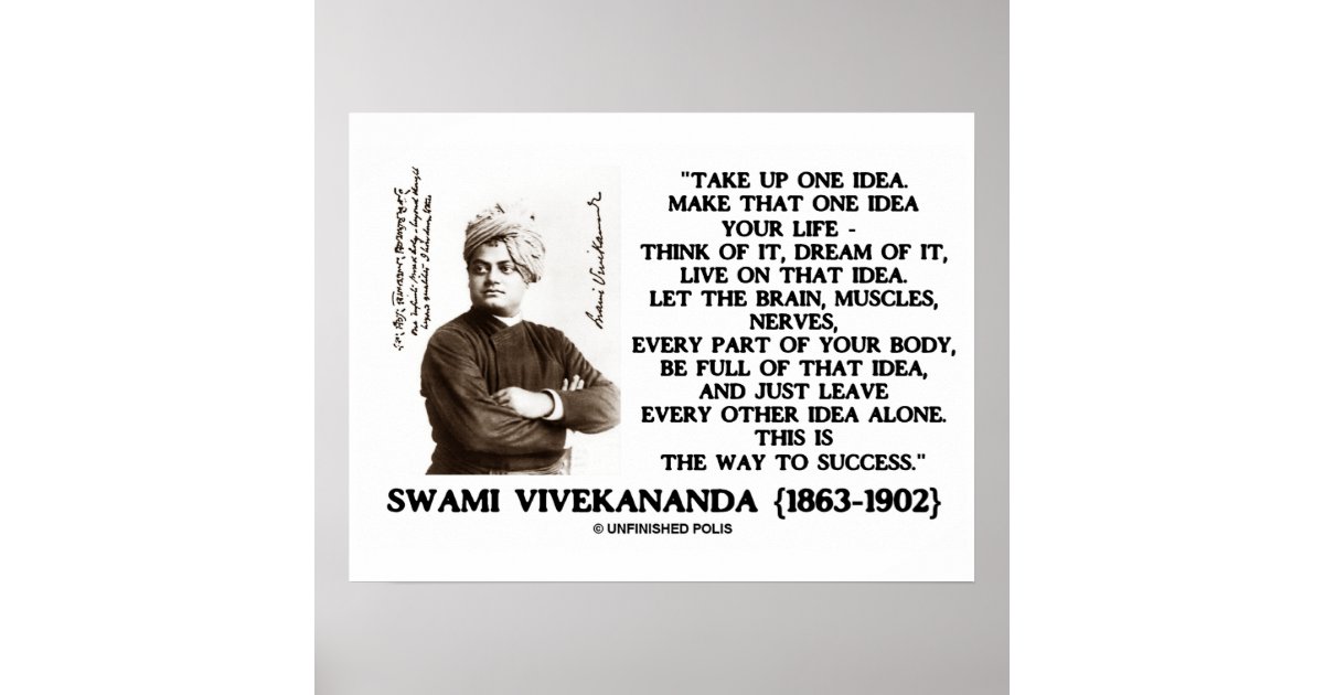 Take Up One Idea Make That Idea Your Life Quote Poster | Zazzle