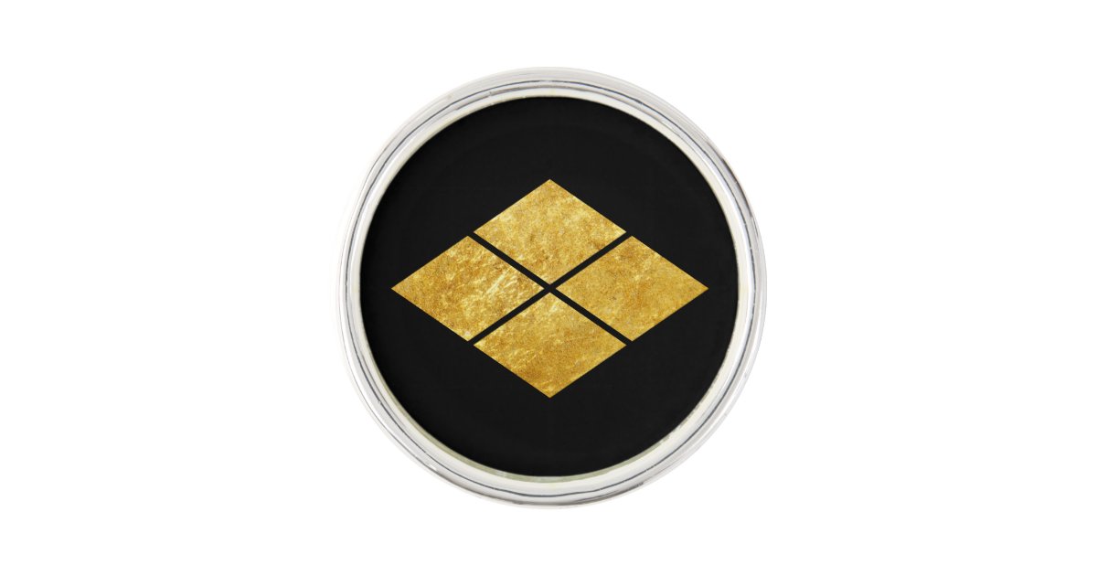 Takeda kamon Japanese samurai clan faux gold Pin | Zazzle