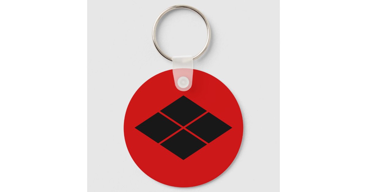 Takeda kamon Japanese samurai clan red Keychain | Zazzle