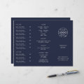 Takeout Restaurant | Navy Blue Logo Takeaway Menu | Zazzle
