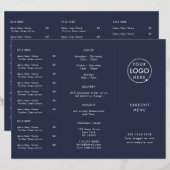 Takeout Restaurant | Navy Blue Logo Takeaway Menu | Zazzle