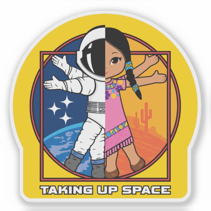 Taking Up Space Logo Vinyl Sticker | Zazzle.com