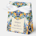 Talavera azulejo blue tile vintage Mexican wedding Favor Boxes | Zazzle