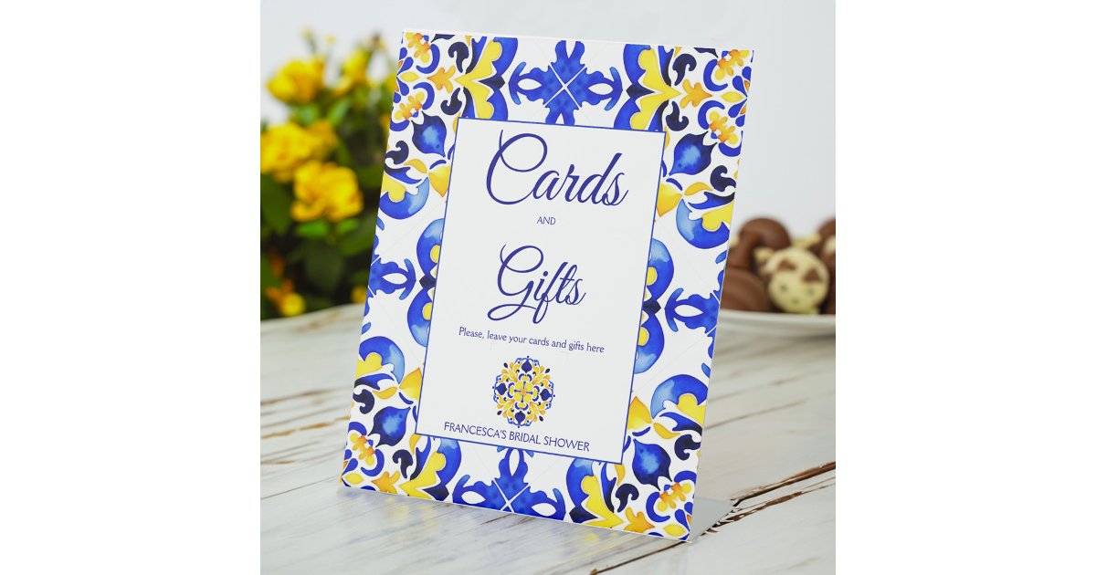 Talavera azulejo blue tiles gifts pedestal sign | Zazzle