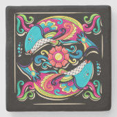 Talavera Fish Koi Poi Stone Coaster | Zazzle