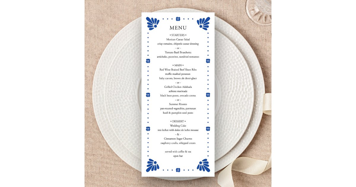 Talavera Mexican Wedding Menu | Zazzle