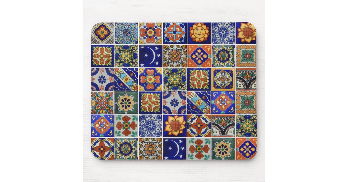Talavera Tile Image on Mouse Pad | Zazzle