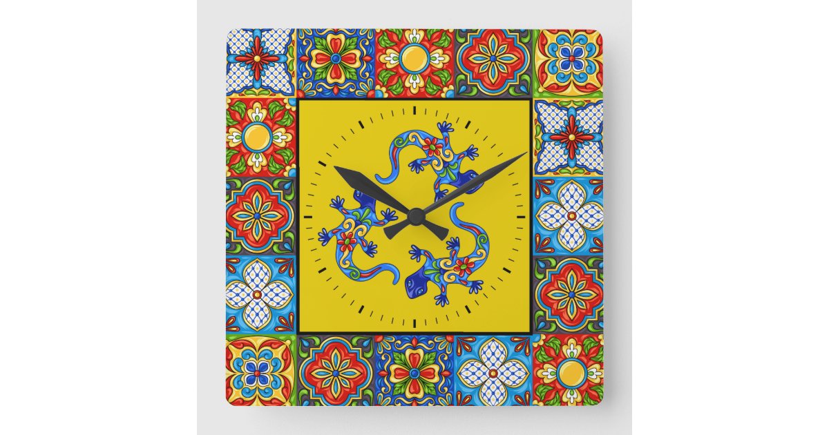 Talavera Tiles IMAGES Clock | Zazzle