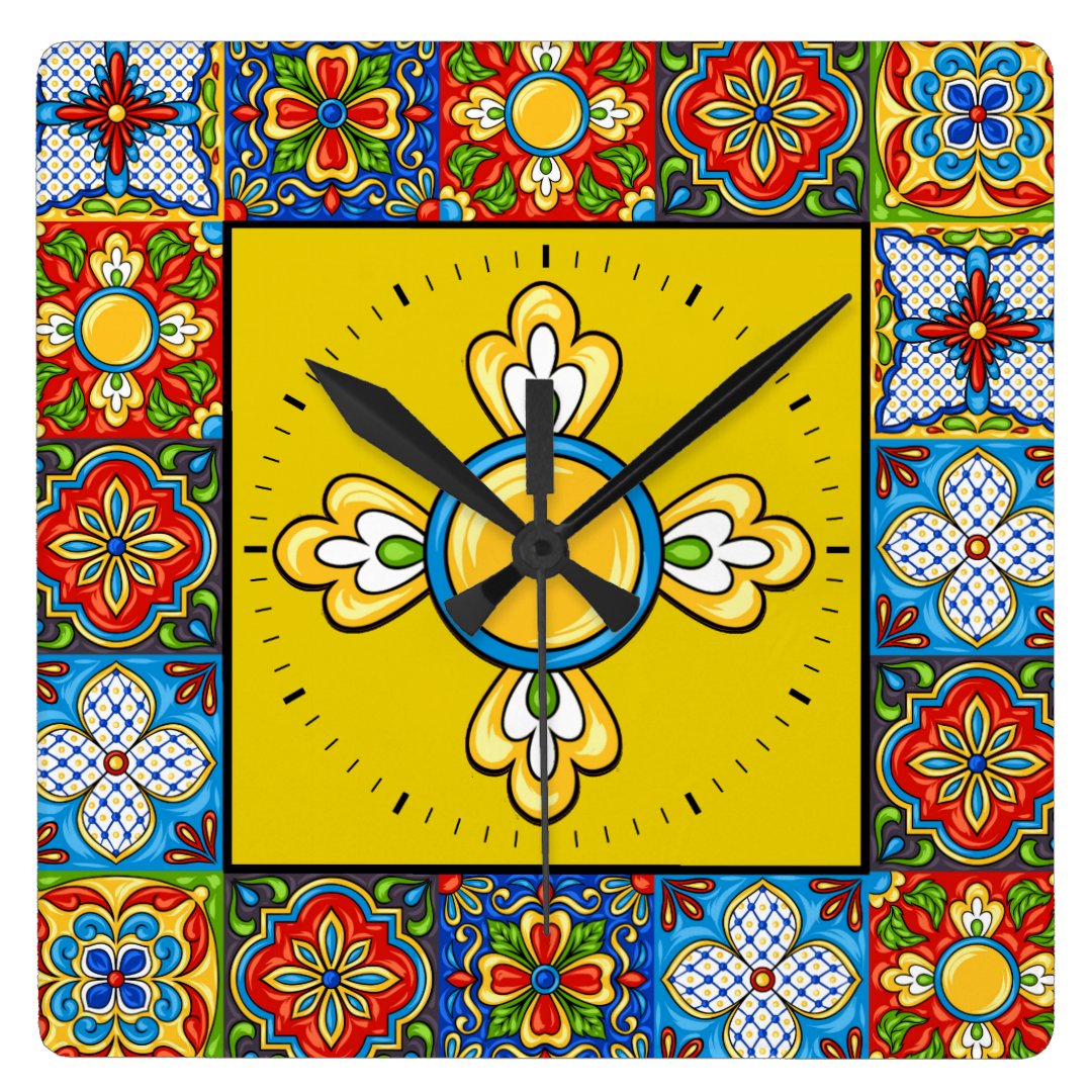 Talavera Tiles IMAGES Clock | Zazzle