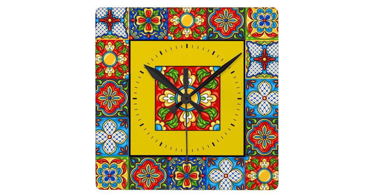 Talavera Tiles IMAGES Clock | Zazzle.com
