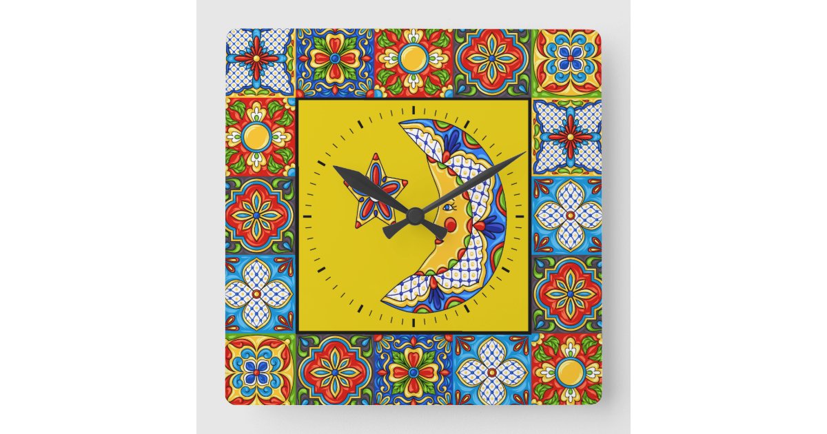 Talavera Tiles IMAGES Clock | Zazzle