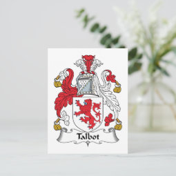 Talbot Family Crest Postcard | Zazzle
