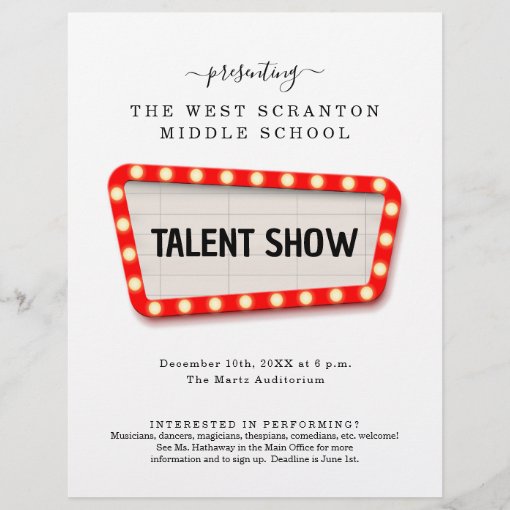 Talent Show / Variety Show Promotional Flyer | Zazzle