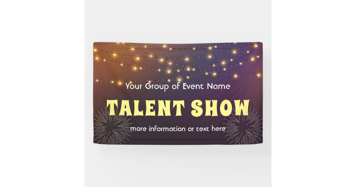 Talent Show with String Lights banner | Zazzle