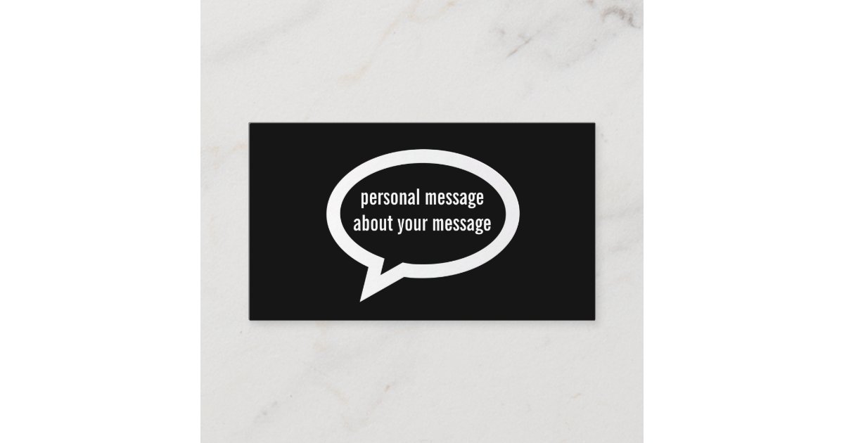 Talk Bubble Business Card | Zazzle