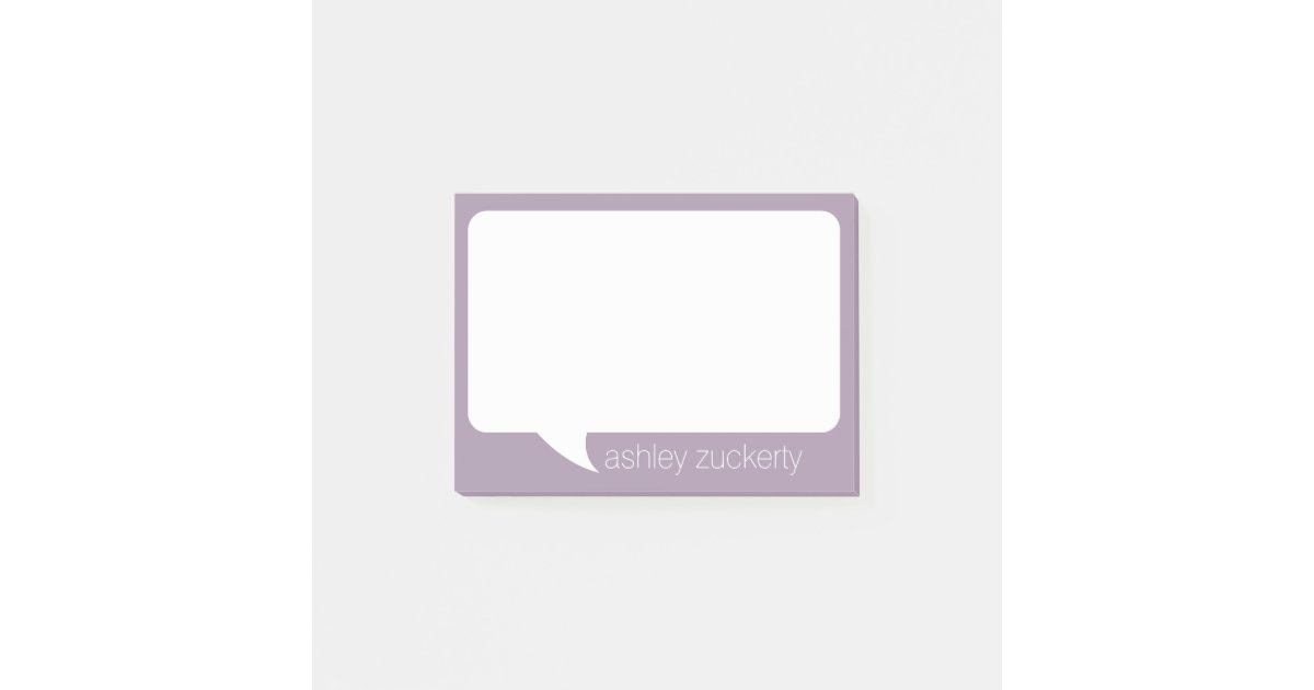 Talk Bubble Custom Name and PICK purple color Post-it Notes | Zazzle