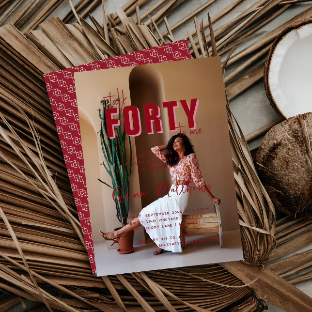 Talk Forty to Me | 40th Birthday Party Invitation | Zazzle