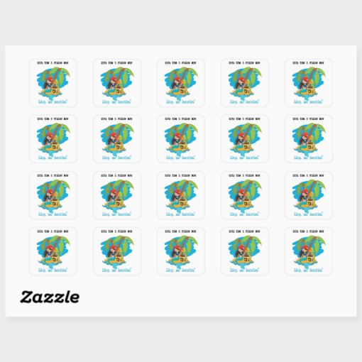 Talk Like A Pirate Day Mermaid Ahoy Me Hearties Square Sticker Zazzle
