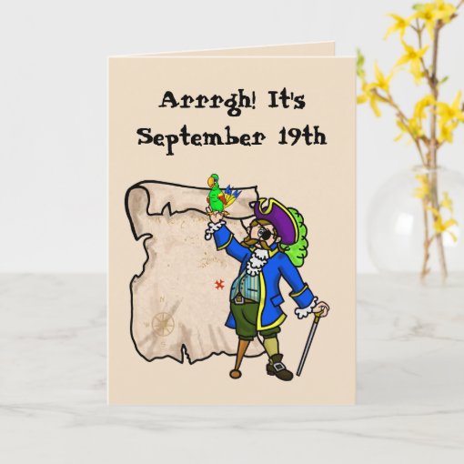 Talk Like A Pirate Day Pirate & Treasure Map Card | Zazzle