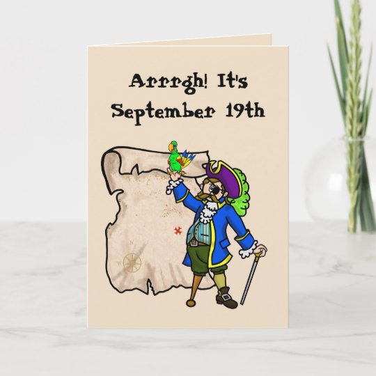 Talk Like A Pirate Day Pirate & Treasure Map Card | Zazzle.com
