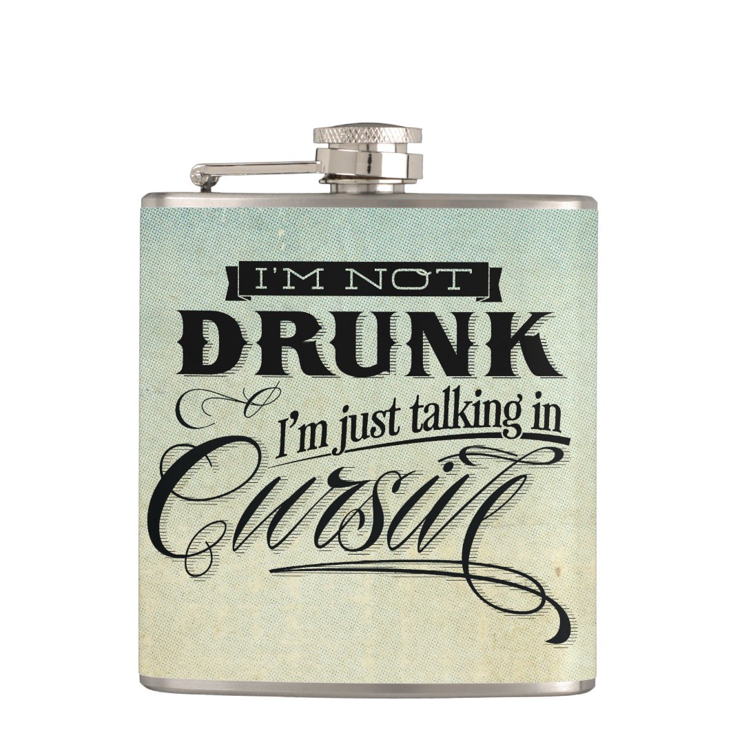 Talking In Cursive Flask | Zazzle