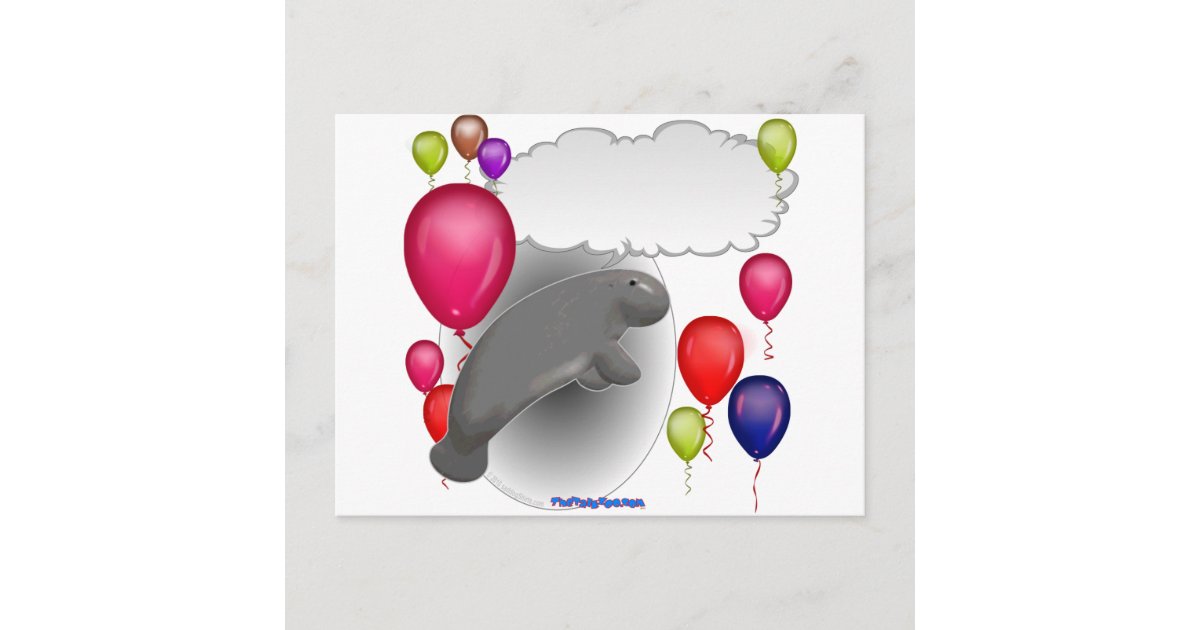Talking Manatee Party Invitation Postcard | Zazzle