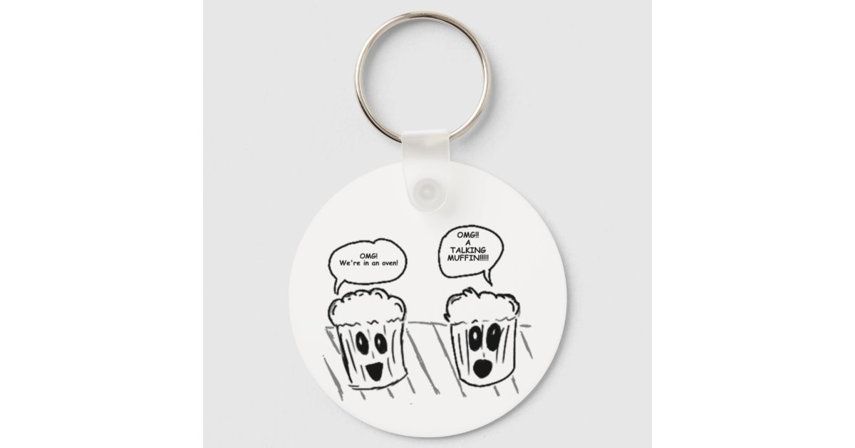 Talking Muffin Keychain | Zazzle