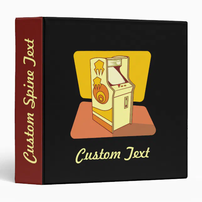 Tall arcade game console 3 ring binder | Zazzle