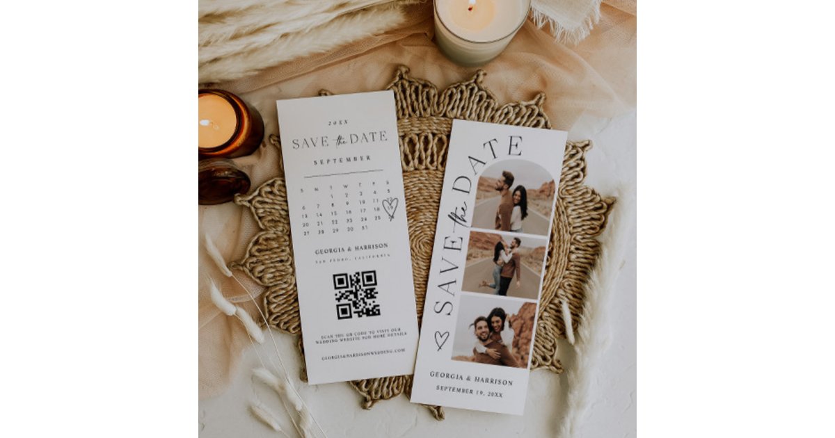 Tall Calendar Save the Date Photo Card | Zazzle