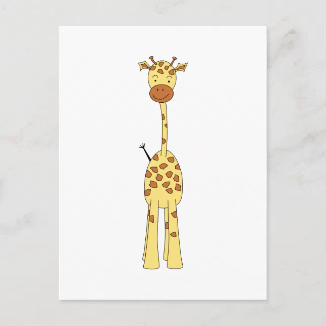 Tall Cute Giraffe. Cartoon Animal. Postcard | Zazzle
