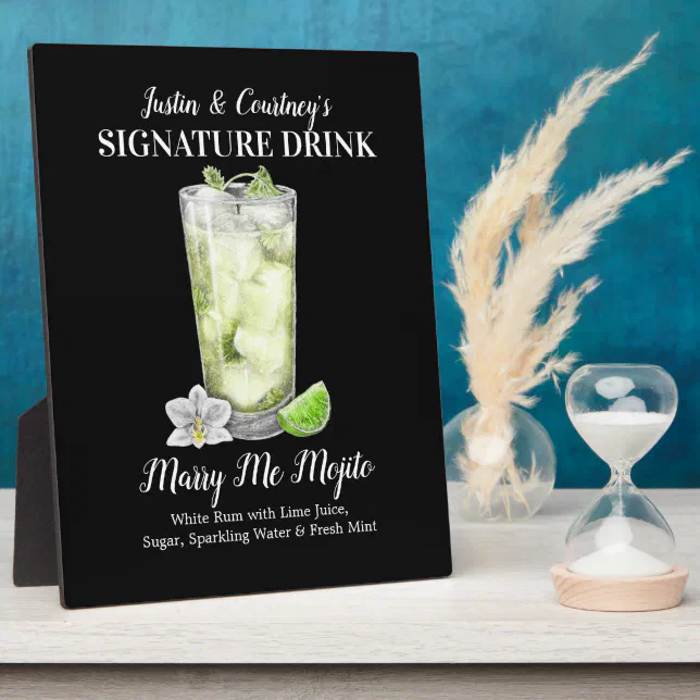 Tall Mojito • PERSONALIZE this Signature Drink Pla Plaque | Zazzle