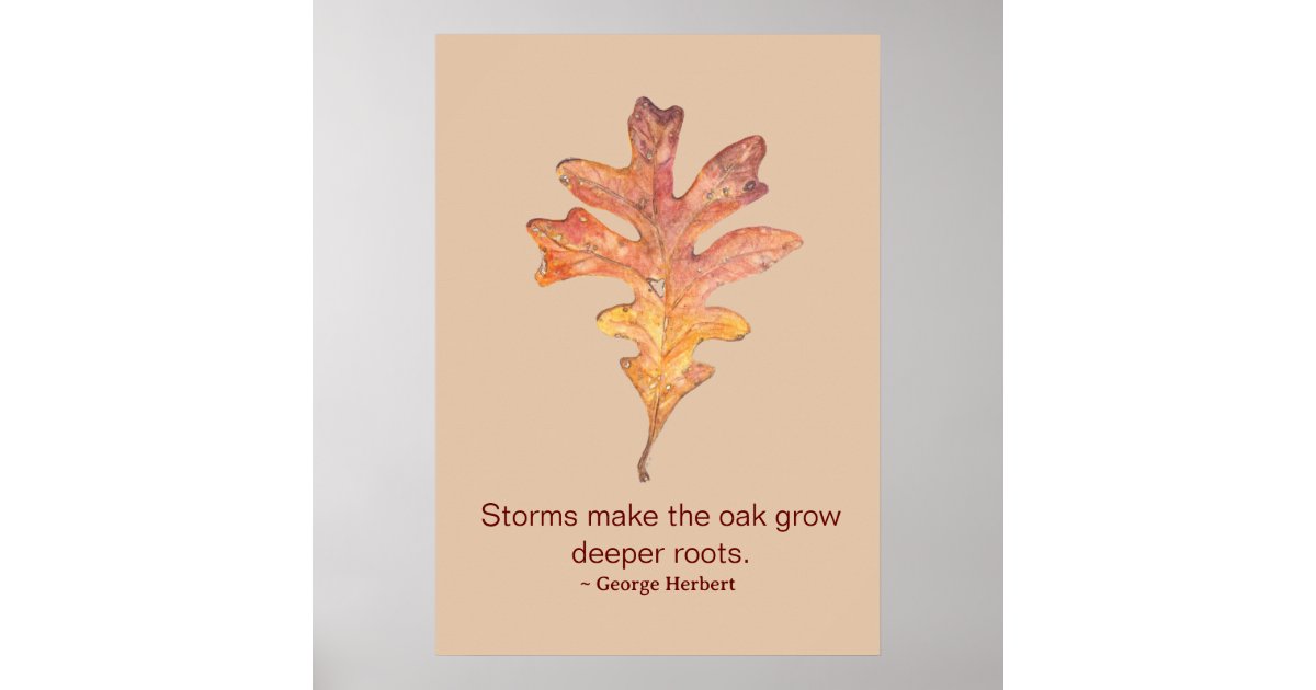 Tall Oak Leaf Poster | Zazzle