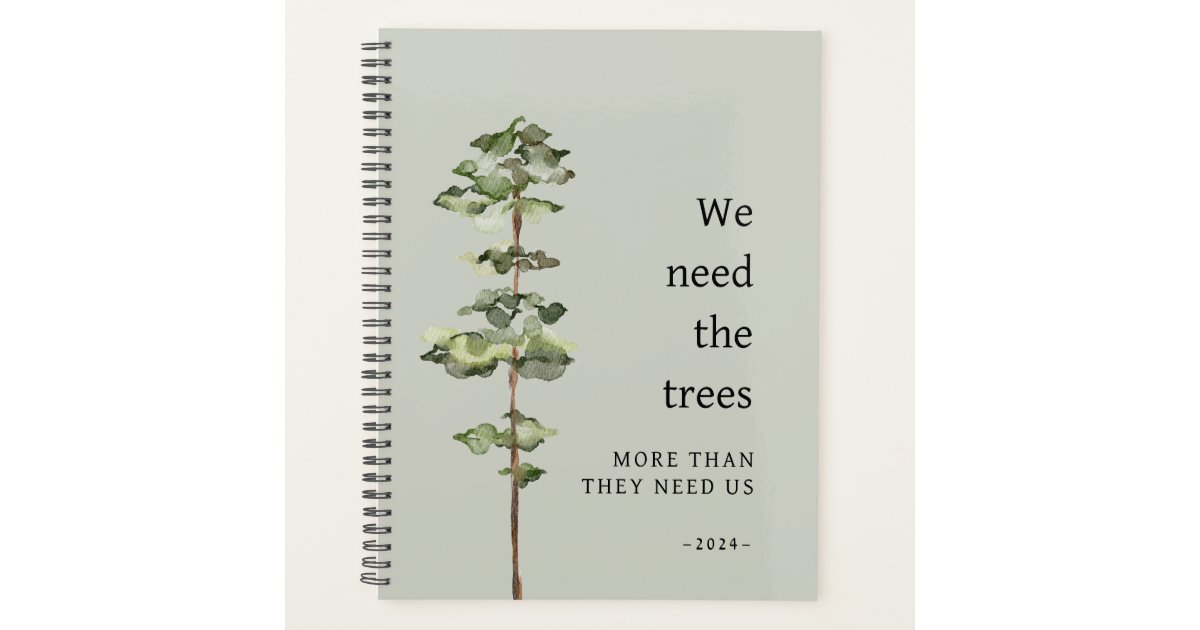 Tall Pine Tree Eco Friendly 2024 Planner | Zazzle