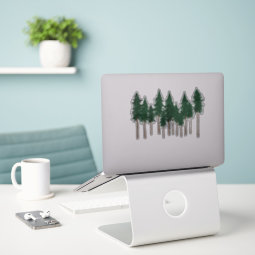 Tall Pine Trees Forest Sticker | Zazzle