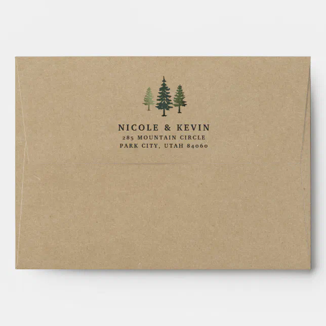 Tall Pines Kraft Envelope | Zazzle