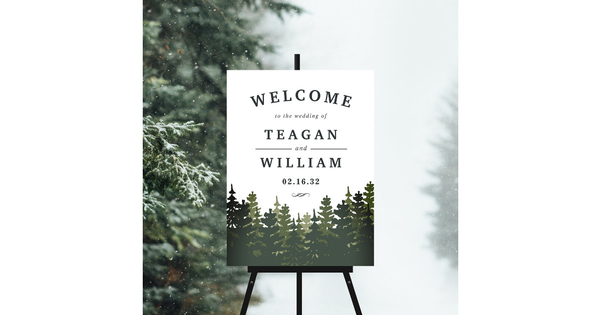 Tall Pines Wedding Welcome Sign | Zazzle