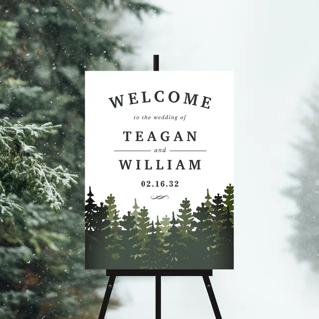 Tall Pines Wedding Welcome Sign | Zazzle