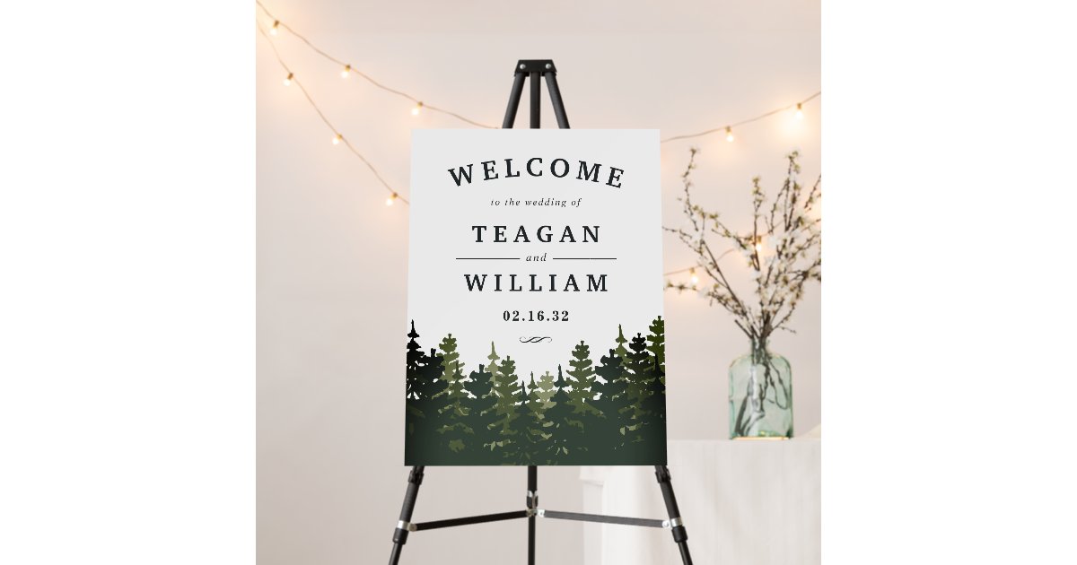 Tall Pines Wedding Welcome Sign | Zazzle