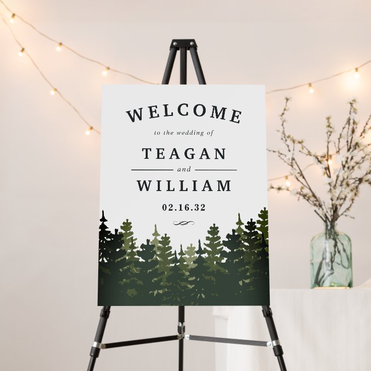 Tall Pines Wedding Welcome Sign | Zazzle