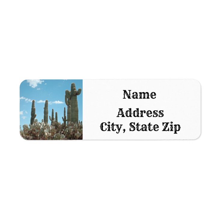Tall Saguaro Cactus Desert Themed Address Label | Zazzle