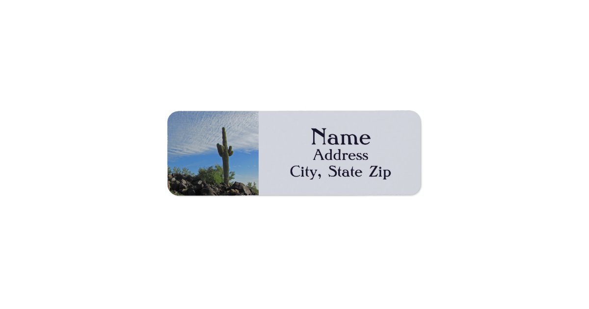 Tall Saguaro Cactus Plant Southwest Desert Photo Label | Zazzle