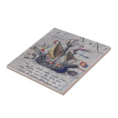 Tall Ship and Map of Pacific Ocean Ceramic Tile | Zazzle