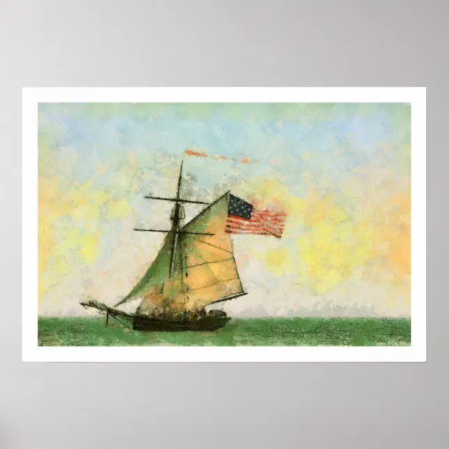 Tall Ship Artwork Poster | Zazzle