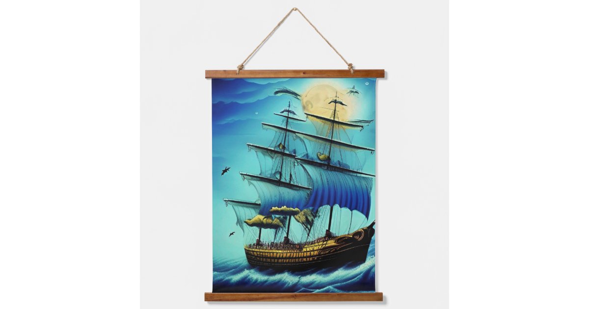 Tall Ship Nautical Hanging Tapestry | Zazzle