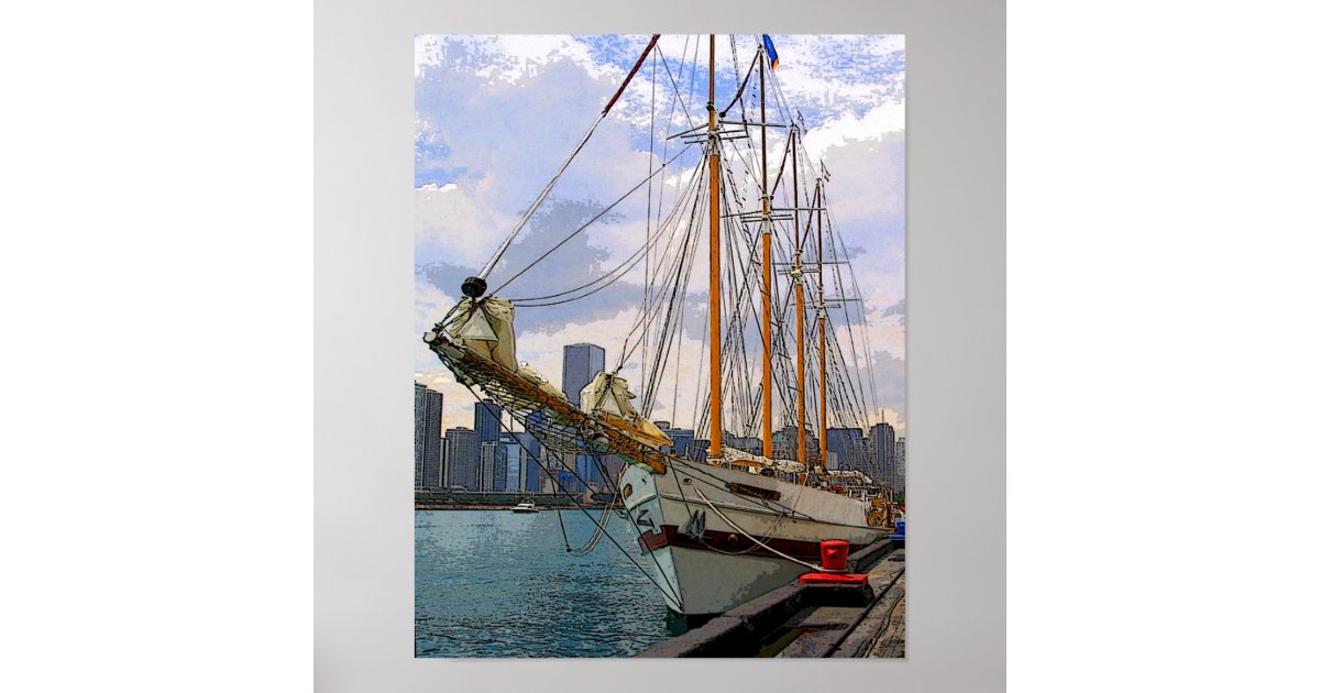 Tall Ship Poster | Zazzle