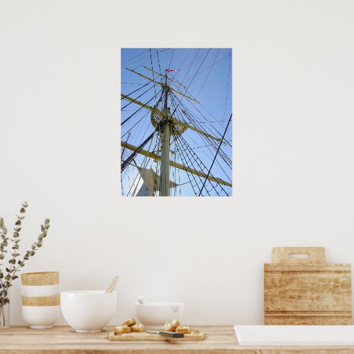 Tall Ship Rigging Poster | Zazzle